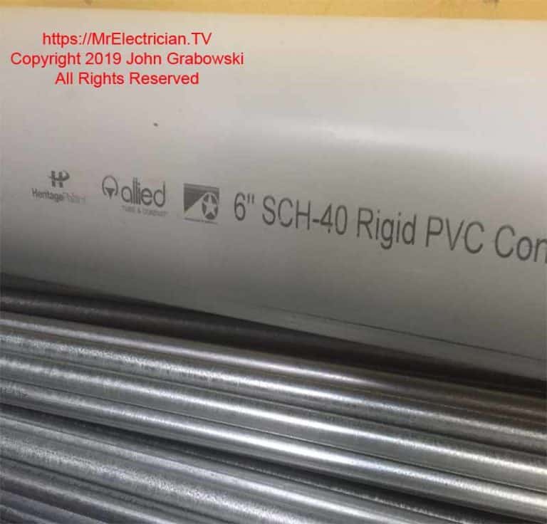 Six Inch Electrical Conduit Dimensions