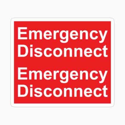 Emergency Disconnect Sticker - Mr. Electrician